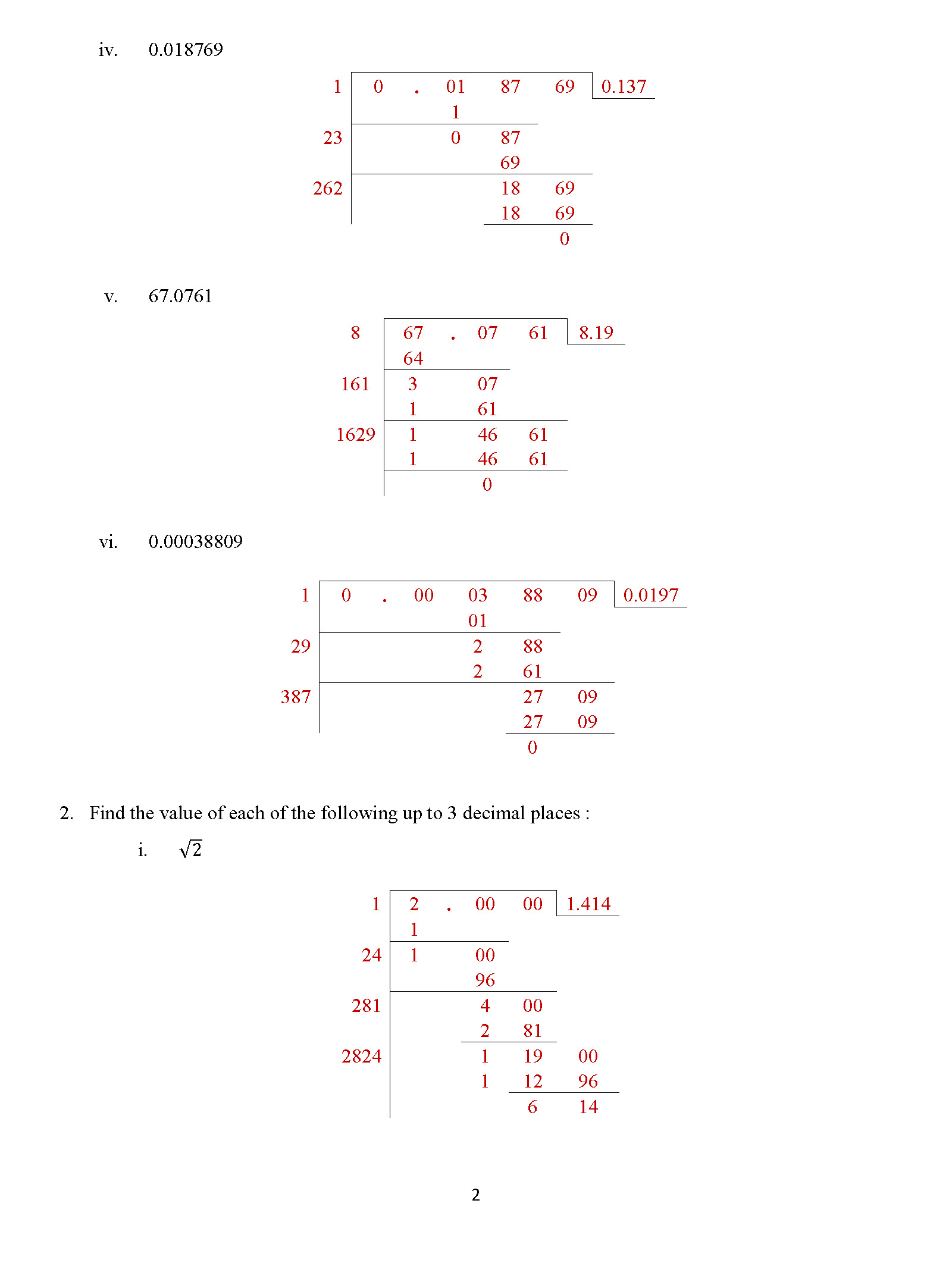 Class 8 Chapter 7 – Square Roots – Exercise 7B Page 2 – ICSE / ISC ...