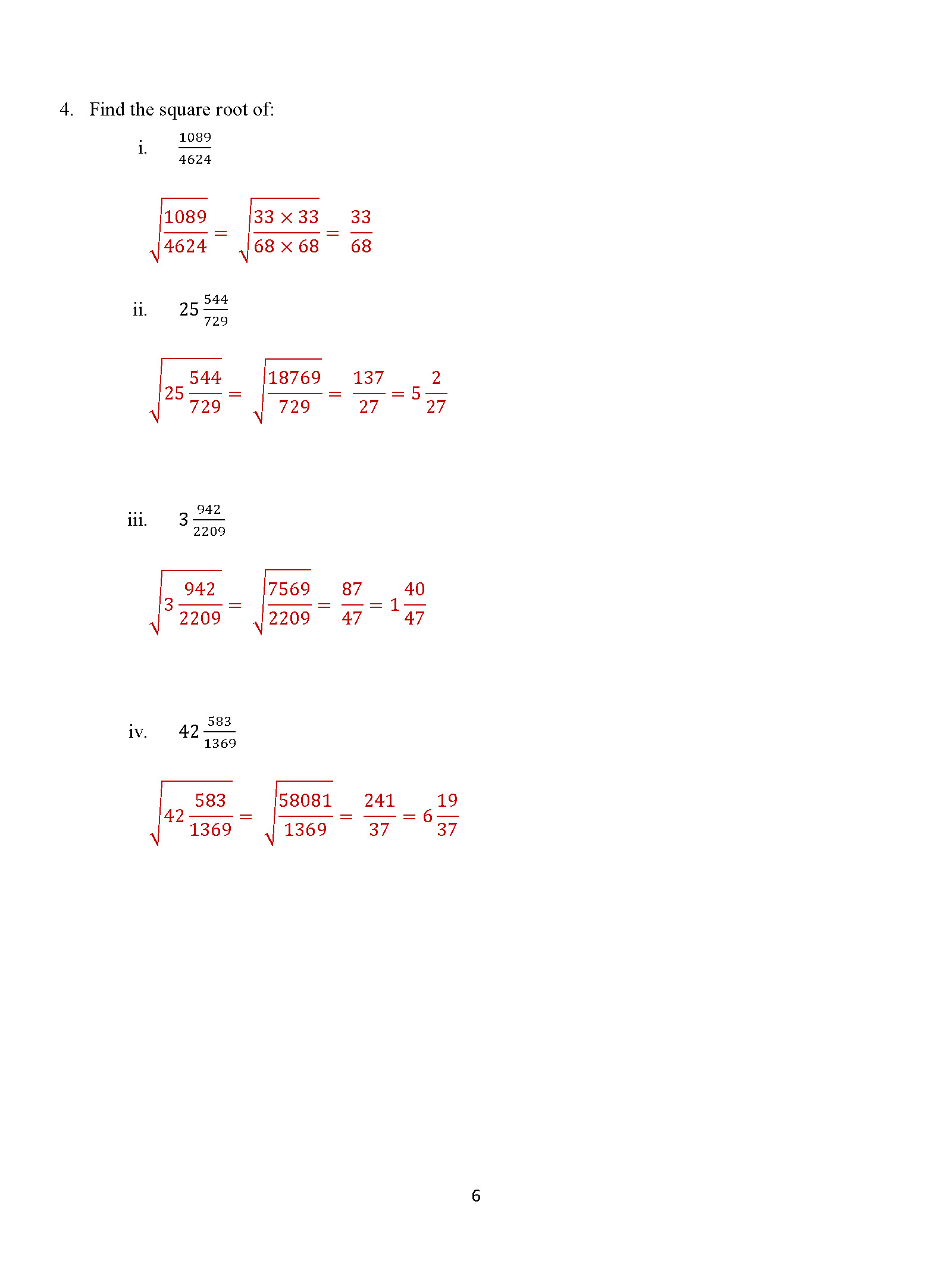 Class 8 Chapter 7 – Square Roots – Exercise 7B Page 6 – ICSE / ISC ...