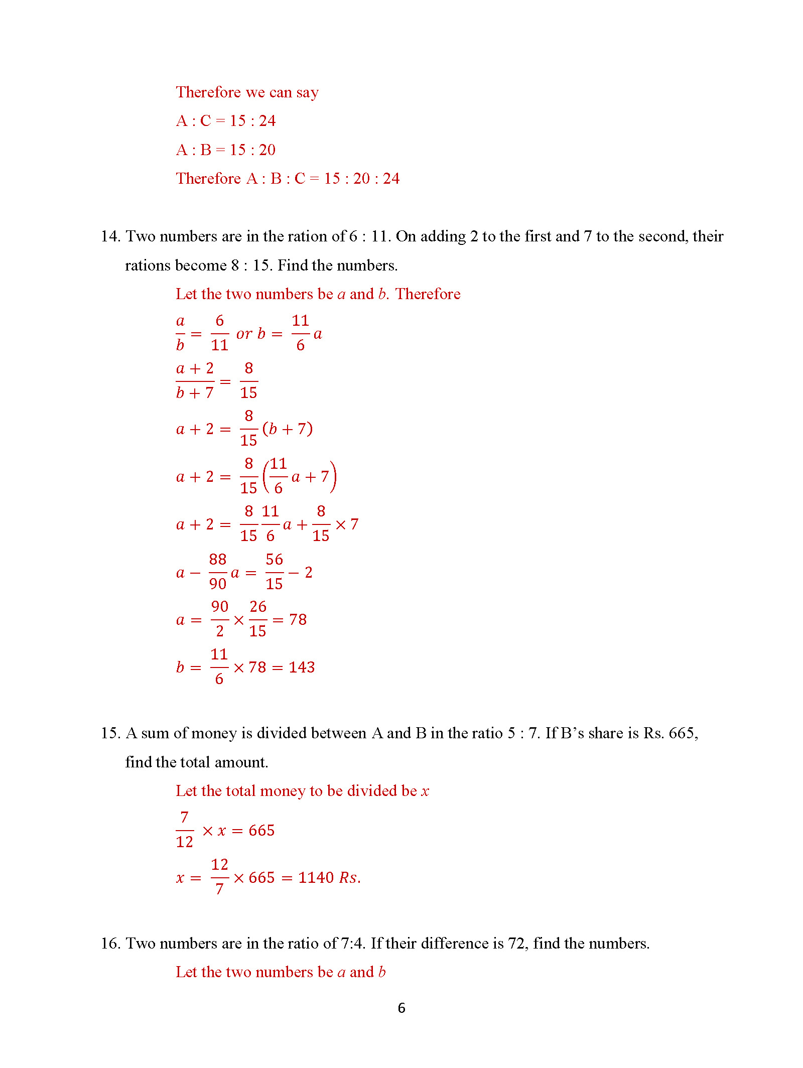 Class 8 Chapter 9 – Ratio and Proportion – Exercise 9A Page 6 – ICSE ...