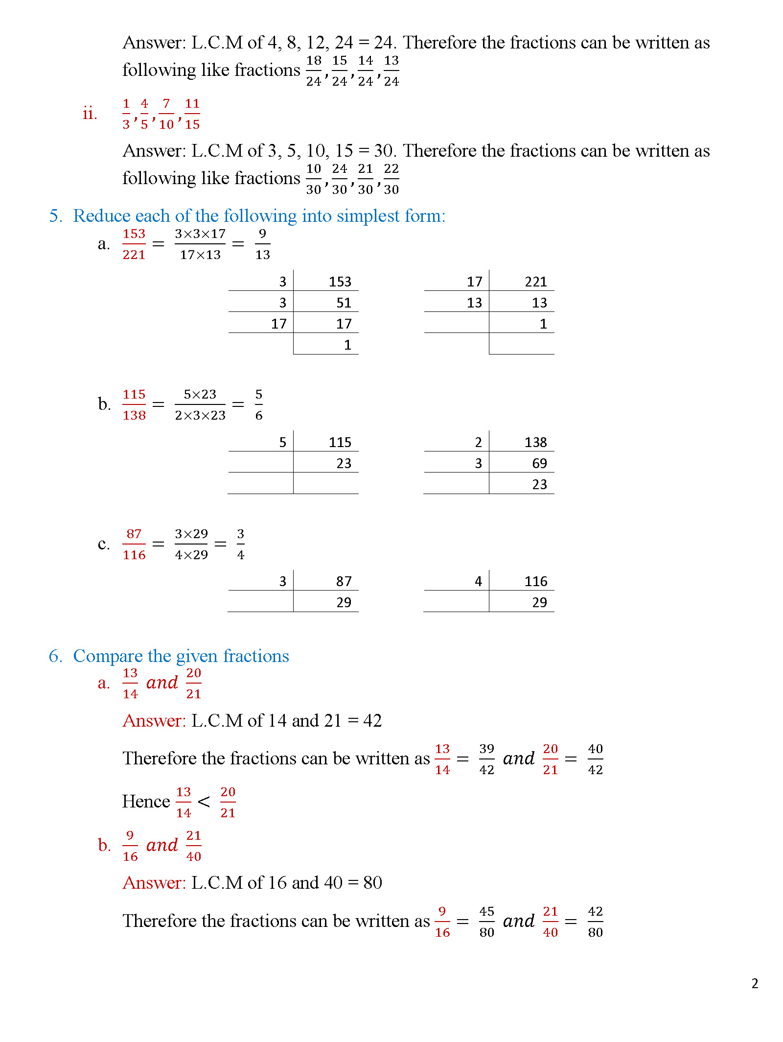 Class 8 – Chapter 5 – Fractions – Exercise 5A Page 2 – ICSE / ISC ...