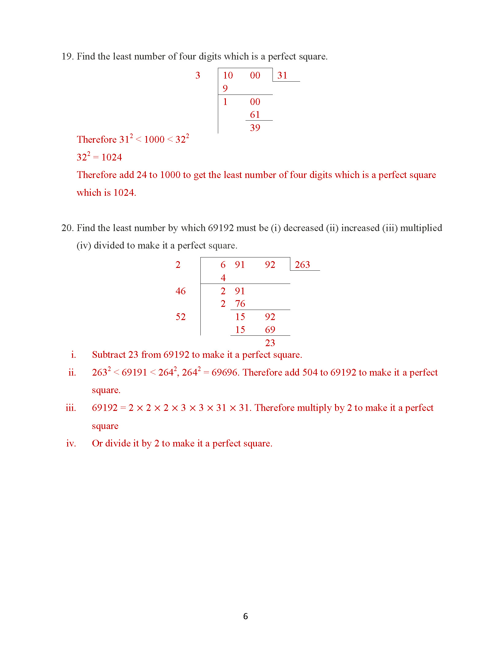 Class 8 – Chapter 7 – Square Roots & Cube Roots – Exercise 7A Page 6 ...